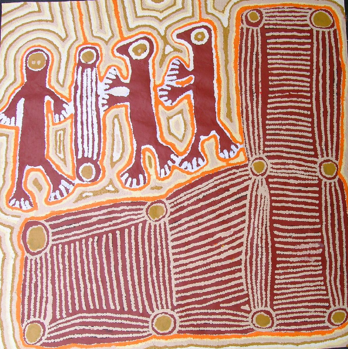 Ancestral Owl Spirit - Pandanus Aboriginal Art